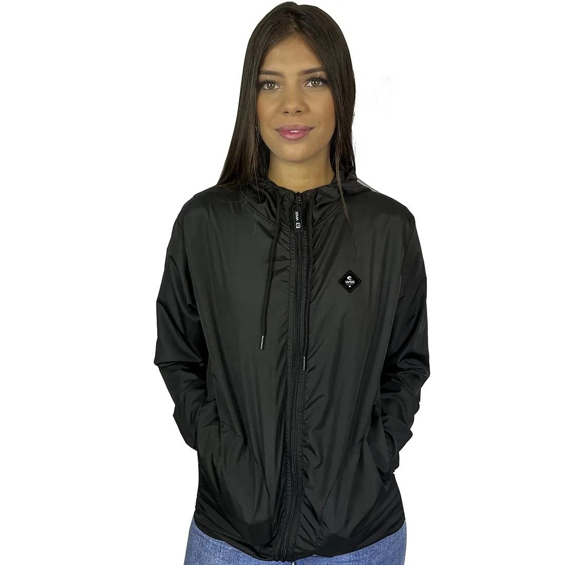 Jaqueta Corta Vento Feminino Preto WSS Diamond